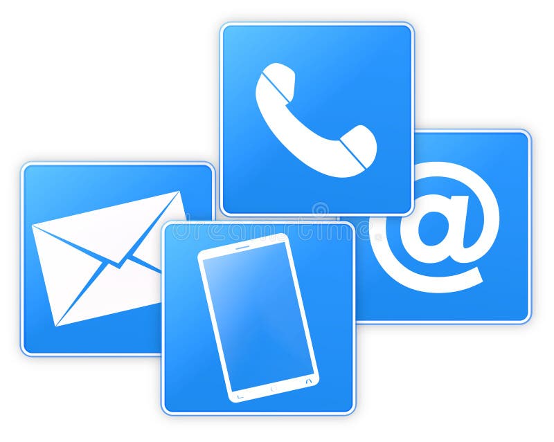 Contact Web and Internet Icons Set Stock Vector - Illustration of ...