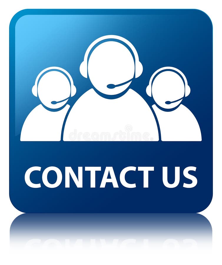 Contact Us (customer Care Team Icon) Blue Square Button Stock ...