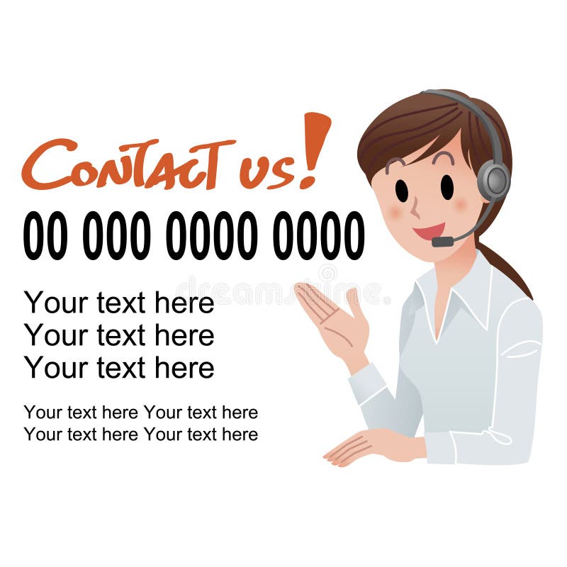 Customer Service Woman Pointing Up in Headset Stock Illustration ...