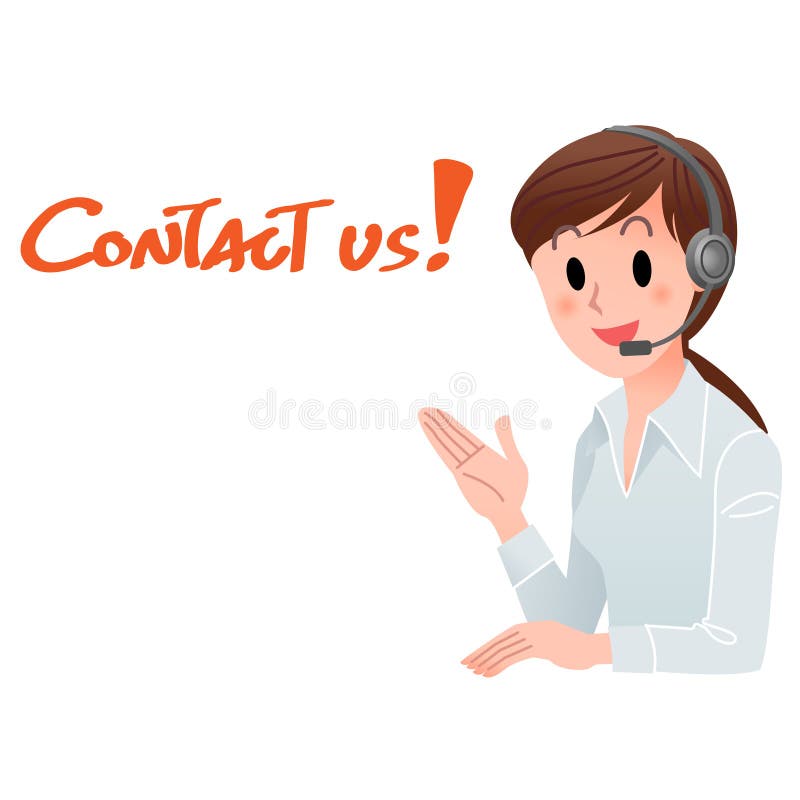 Customer Service Woman Pointing Up in Headset Stock Illustration ...