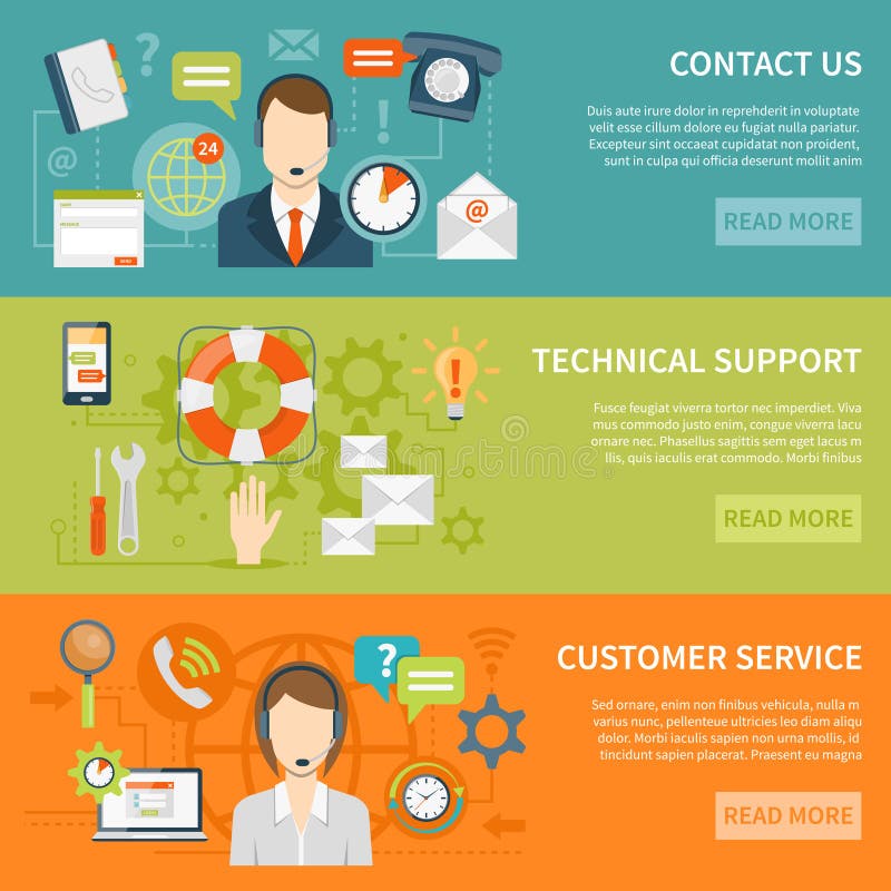 Customer Support Concept Icons Set Stock Vector - Illustration of ...