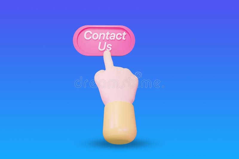 Contact Us 3d hand render stock illustration. Illustration of cartoon ...