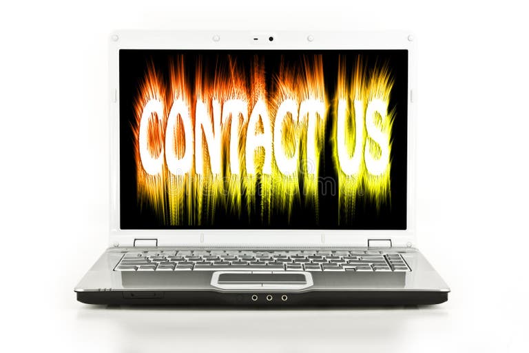 Contact Us Displayed on a Notebook Computer Screen Stock Image - Image ...