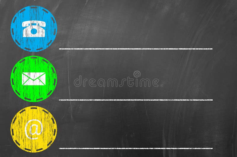 Contact Us Draw on Blackboard with Copy Space Stock Illustration ...