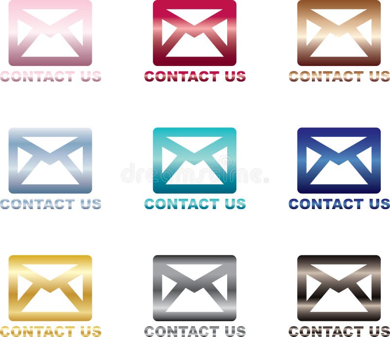 Contact Us - Minimal Thin Line Web Icon Set. Stock Vector ...