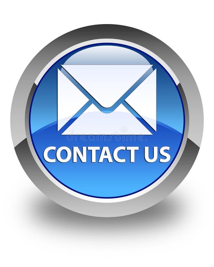 Contact Us (email Icon) Glossy Blue Round Button Stock Illustration ...
