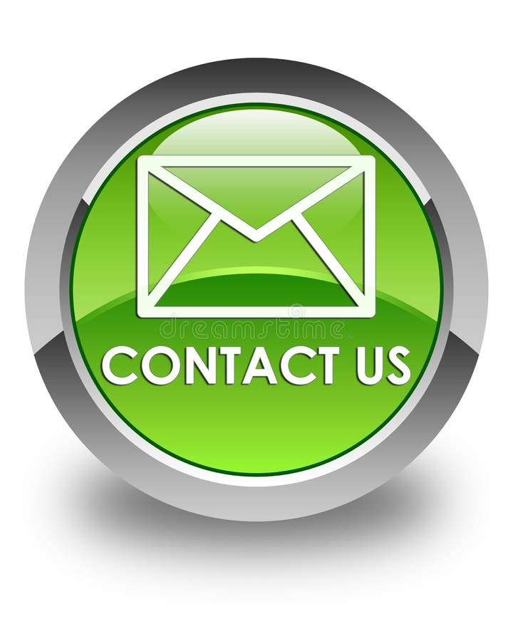 Contact Us (email Icon) Glossy Green Round Button Stock Illustration ...