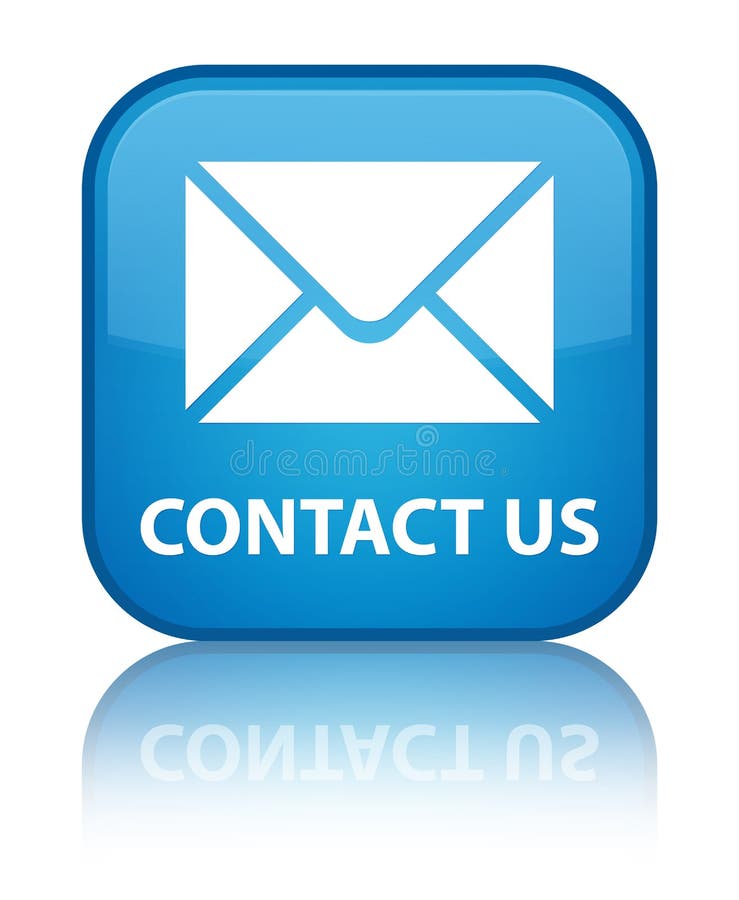 Contact Us (email Icon) Special Cyan Blue Square Button Stock ...