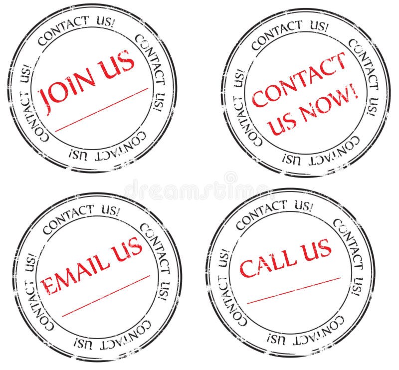 Contact Us, Email Us, Join Us Message on Stamp Stock Vector ...