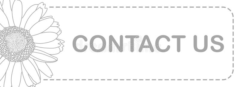 Contact Us Flower Minimalistic Grey White Text Horizontal Stock ...