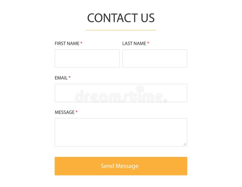 Contact Us Form. Get in Touch with Us. Template Window for User To ...