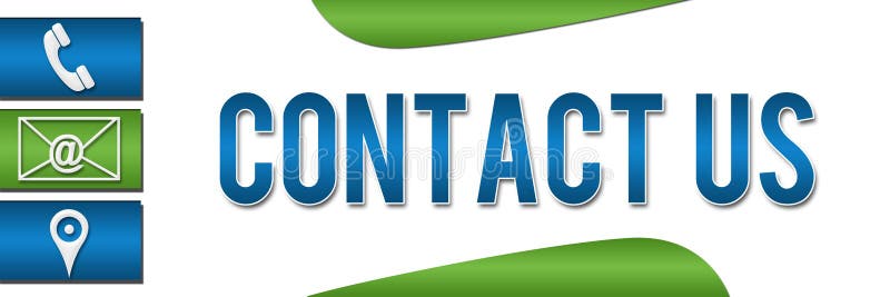 Contact Us Green Blue Banner Stock Illustration - Illustration of ...