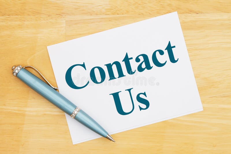 Contact Us Note with a Pen on a Desk Stock Image - Image of words, note ...