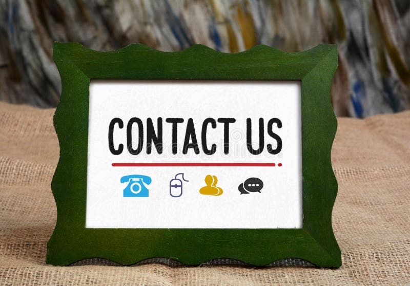 Contact Us with Icons of Phone and Communication Stock Photo - Image of ...