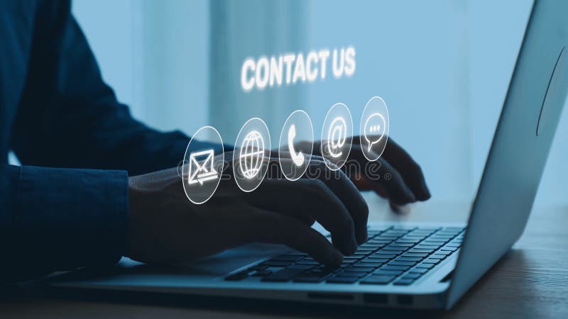 Contact Us Icons Set for Communication, Customer Support, and Help ...