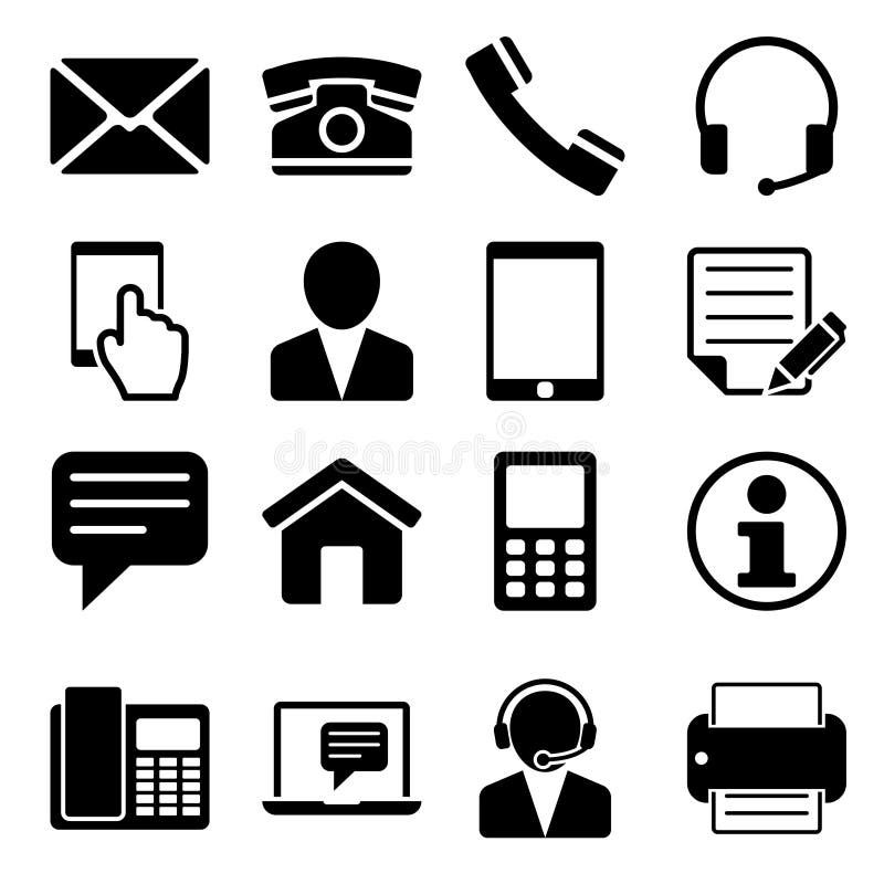 Contact us icon set stock vector. Illustration of customer - 30722252