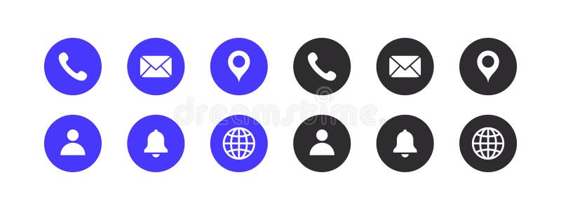 Contact Us Icons Set. Website or UI Icons Stock Illustration ...