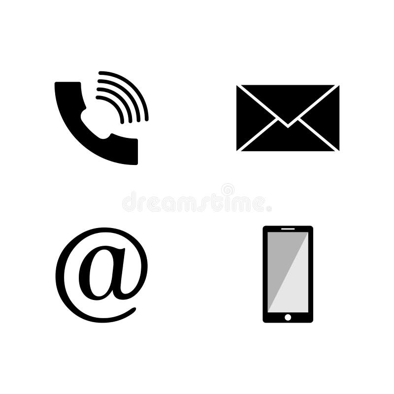 Contact Us Icons. Web Icon Set, Contact Support Sign Stock Vector ...