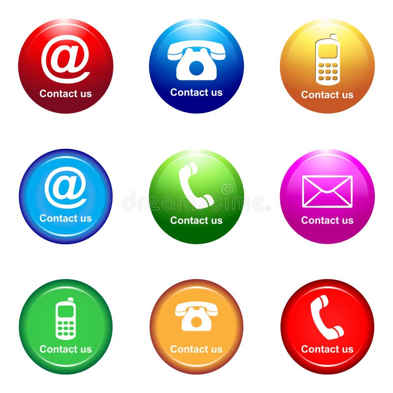 Vector contact symbols stock vector. Illustration of blue - 31904868