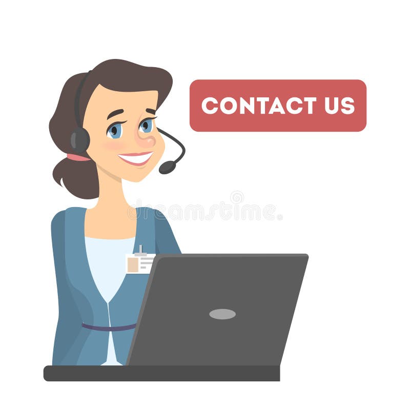Contact us illustration. stock vector. Illustration of button - 106969609