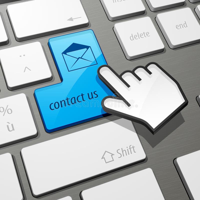Contact us keyboard stock vector. Illustration of computer - 18580625