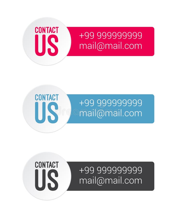 Contact Us Labels stock vector. Illustration of internet - 198330495