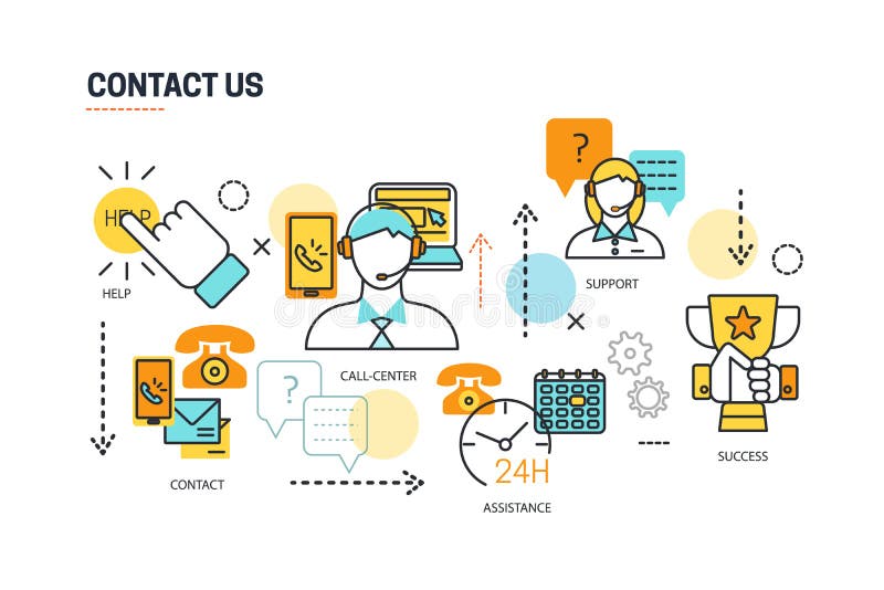 Contact Us Lines Composition Stock Illustrations – 7 Contact Us Lines ...
