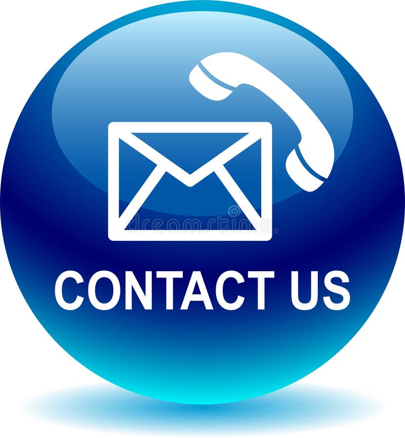 Contact Us Mail Call Icons Blue Stock Vector - Illustration of glossy ...