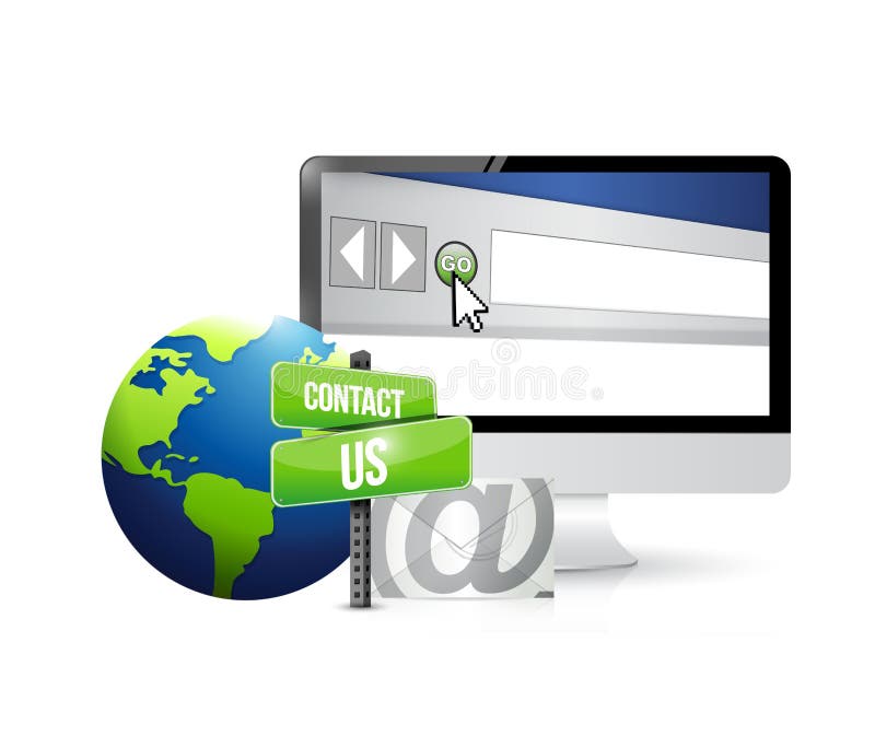 Contact Us Mail Computer Sign Stock Illustration - Illustration of ...