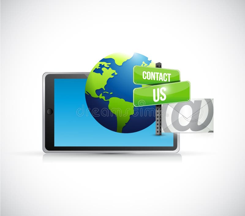 Contact Us Mail Tablet Sign Illustration Stock Illustration ...