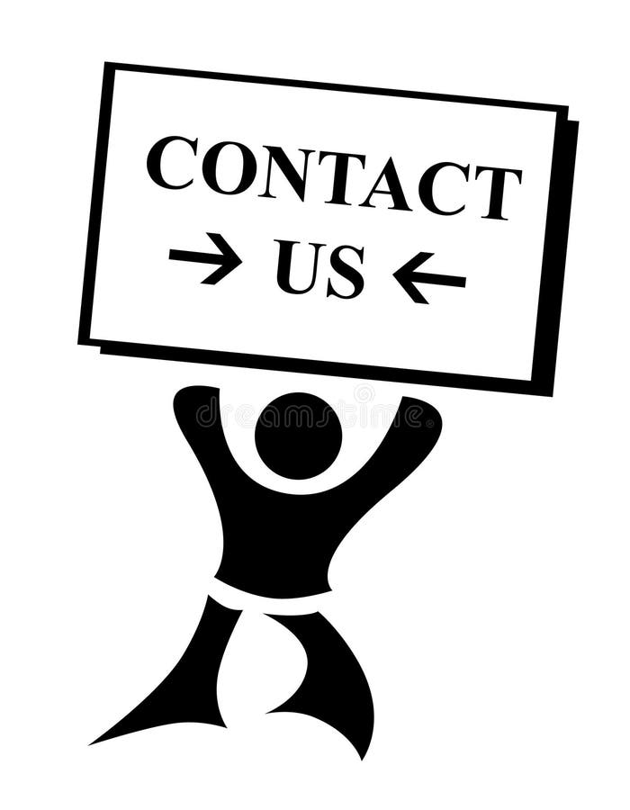 Contact us man stock illustration. Illustration of little - 38744015