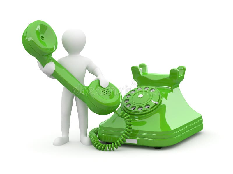 Contact Us. Men with Phone. 3d Stock Illustration - Illustration of ...