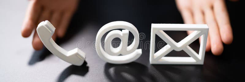 Contact Us Methods Icons. Email, Post Stock Image - Image of center ...