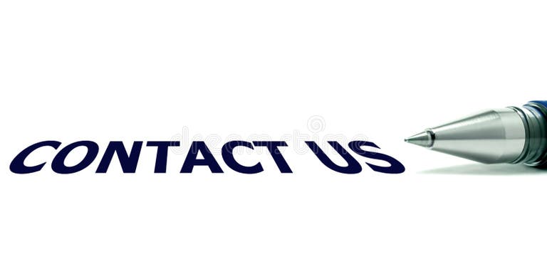 Contact Us Note and Ball Pen on White Stock Photo - Image of mail ...