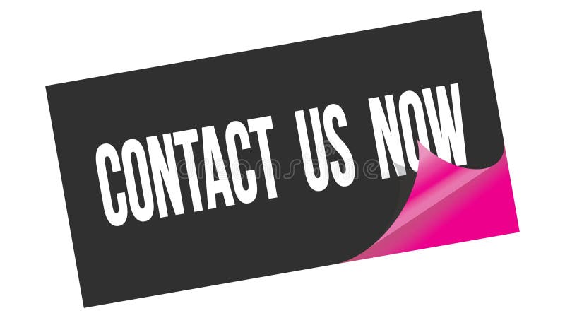 CONTACT US NOW Text on Black Pink Sticker Stamp Stock Illustration ...