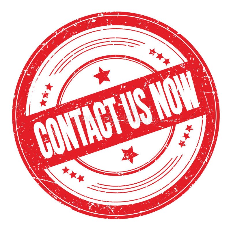 CONTACT US NOW Text on Red Round Grungy Stamp Stock Illustration ...