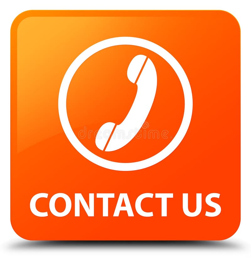Contact Us (phone Icon) Orange Square Button Stock Illustration ...