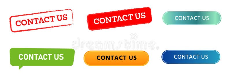 Contact Us Rubber Stamp Speech Bubble and Button Sign Call or Message ...