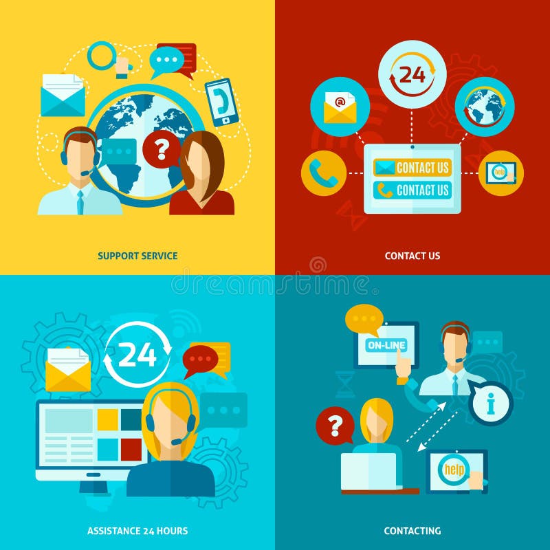 Contact us concept poster stock vector. Illustration of connecting ...