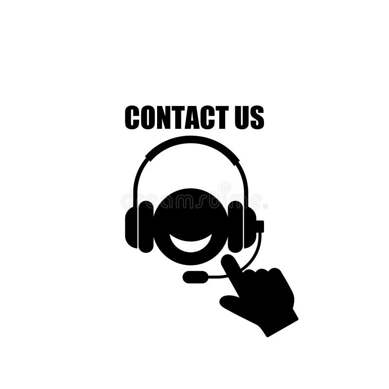 Contact Us Sign Button Icon Isolated on White Background Stock Vector ...