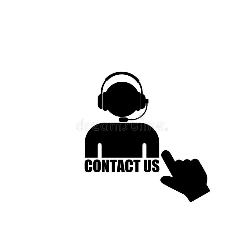 Contact Us Sign Button Icon Isolated on White Background Stock Vector ...