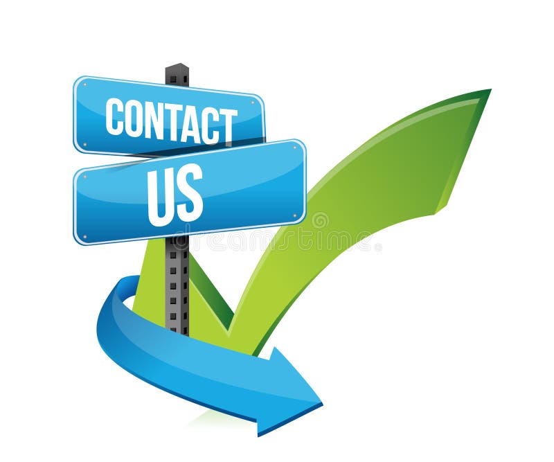 Contact Us at Sign and Checkmark Stock Illustration - Illustration of ...