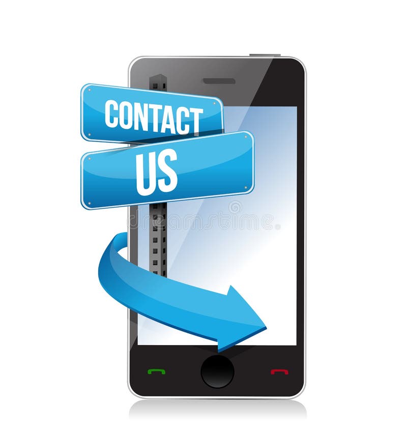 Contact us sign and phone stock illustration. Illustration of message ...