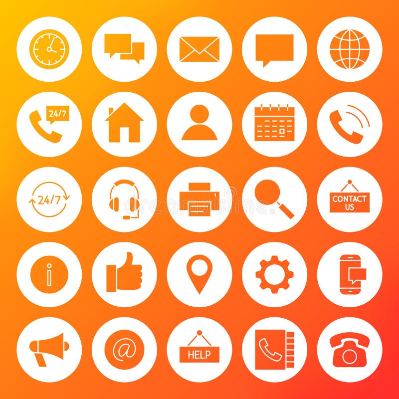Phone Email Location Icons Circle Stock Illustrations – 534 Phone Email ...