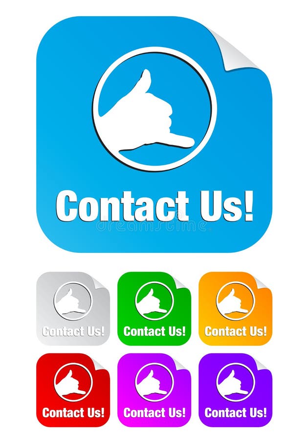 Contact Us,colorful Stickers Stock Vector - Illustration of stamp ...