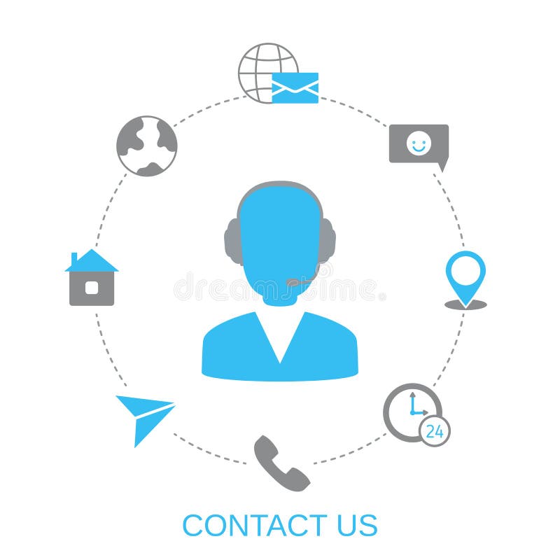 Contact us support help stock vector. Illustration of message - 109717491