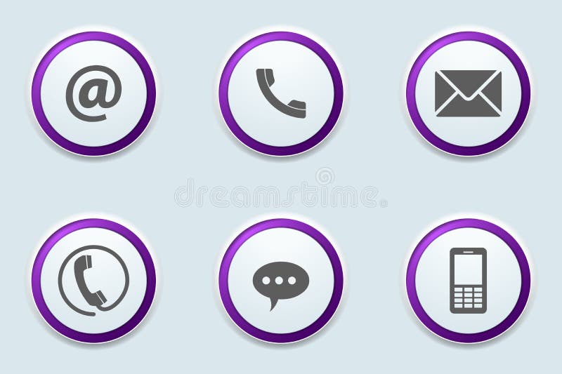 Contact Us Support Service Buttons Illustration Set Stock Vector ...