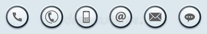 Contact Us Support Service Buttons Illustration Set Stock Vector ...