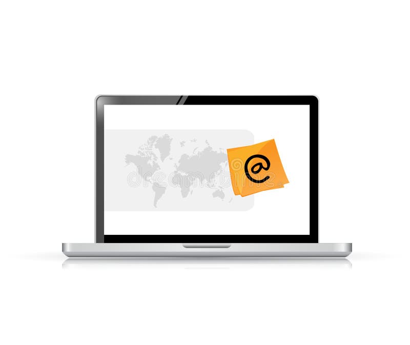 Contact Us Computer Laptop Sign Concept Stock Illustration ...