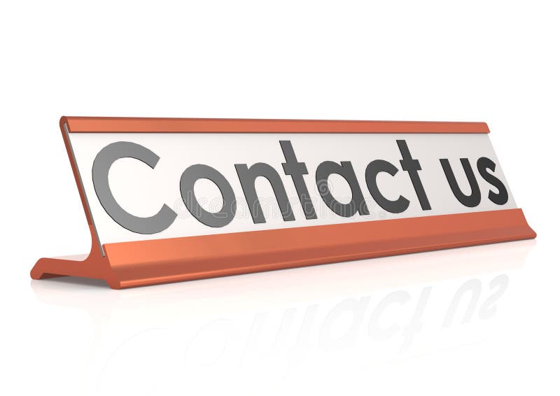 Contact us table tag stock illustration. Illustration of call - 31936134